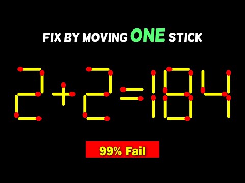 Matchstick puzzle with answer | Math puzzle game | Fix The Equation by moving 1 stick | Improve IQ
