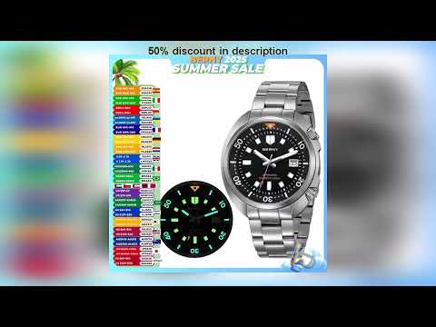 #BERNY Automatic Compressor Diver Watch for Men Super Luminous Wristwatch Sapphire Swim Sport 20AT