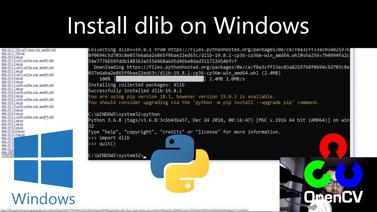 How to install Dlib library for Python 3 on Windows