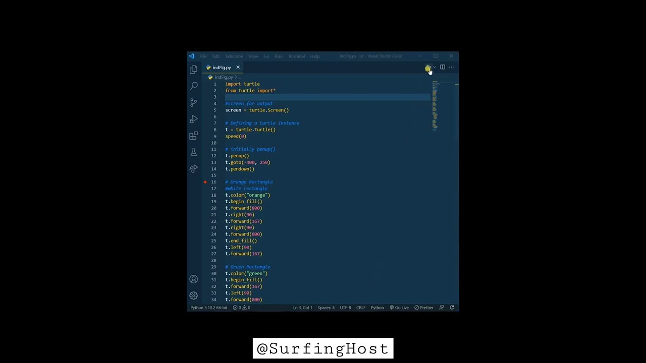 Create Indian National flag using python turtle🧑‍💻 #python #shorts #india