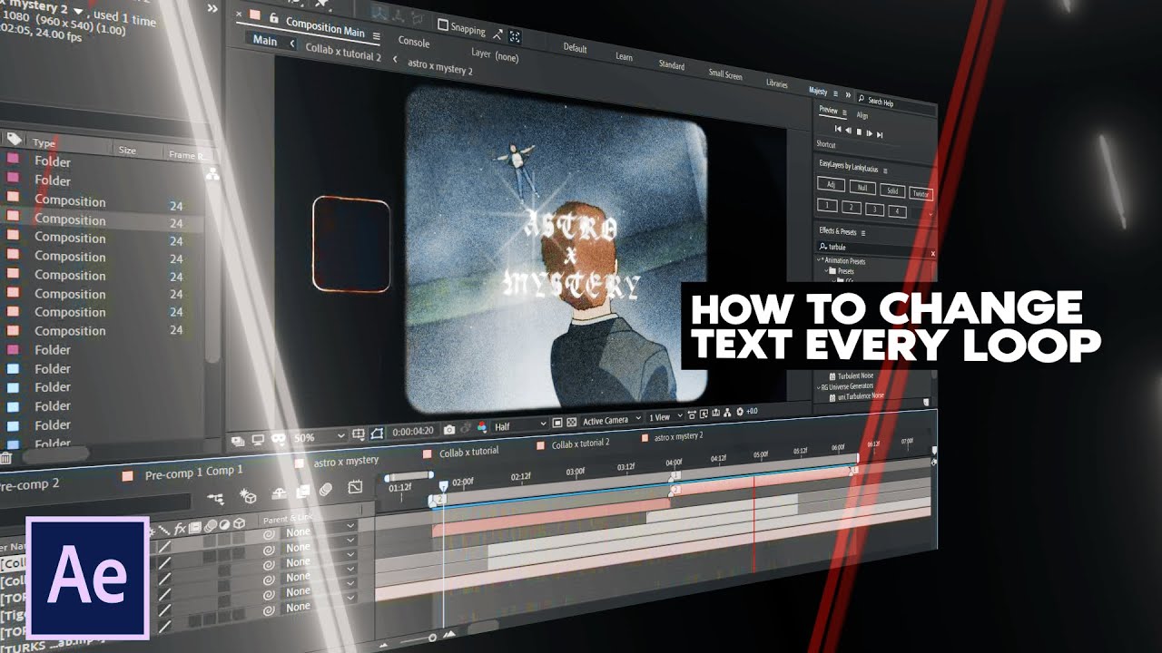 How to change text/effects each loop │ Adobe After Effects Tutorial AMV