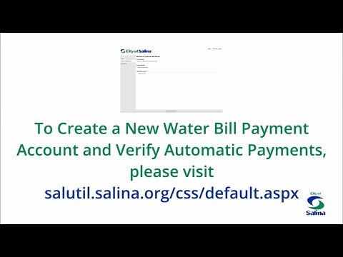 Create a New Water Bill Payment Account and Verify Automatic Payments