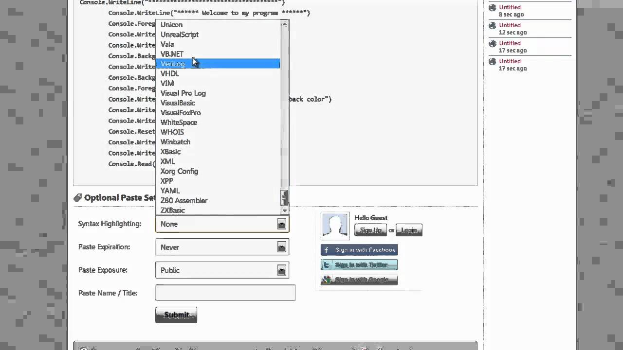 Add your script to Pastebin.org (easy)
