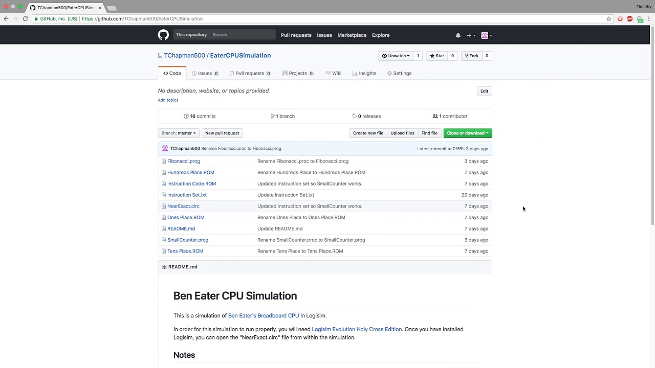 Ben Eater CPU Simulation Now On GitHub