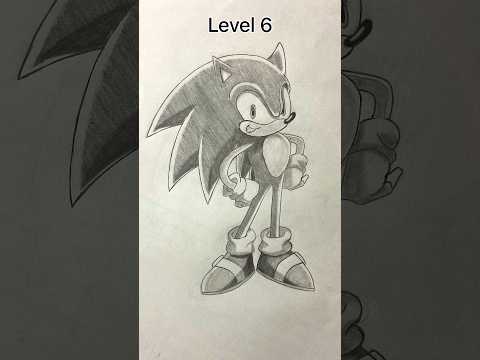 How to draw ✍️ Sonic level ✨ 0 to 7 @artisticarts_ | #shorts #viral