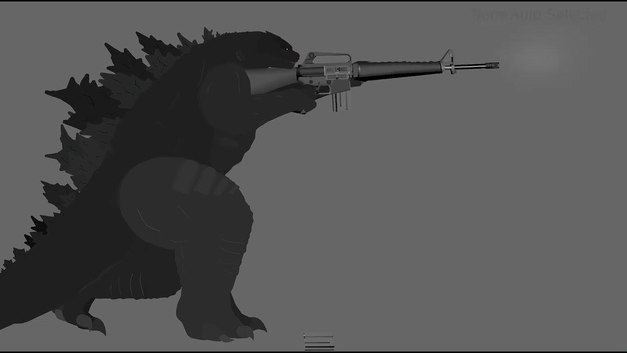 Godzilla With M16 - Short animation ( Sticknodes )