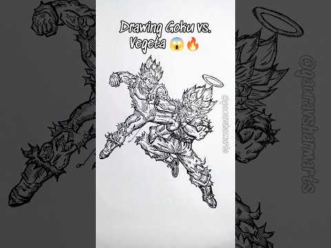 Drawing Goku vs. Vegeta Fight π±π₯ #goku #vegeta #drawing #art