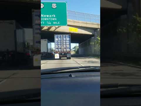 Driving around Newark Liberty International Airport, EWR NJ.