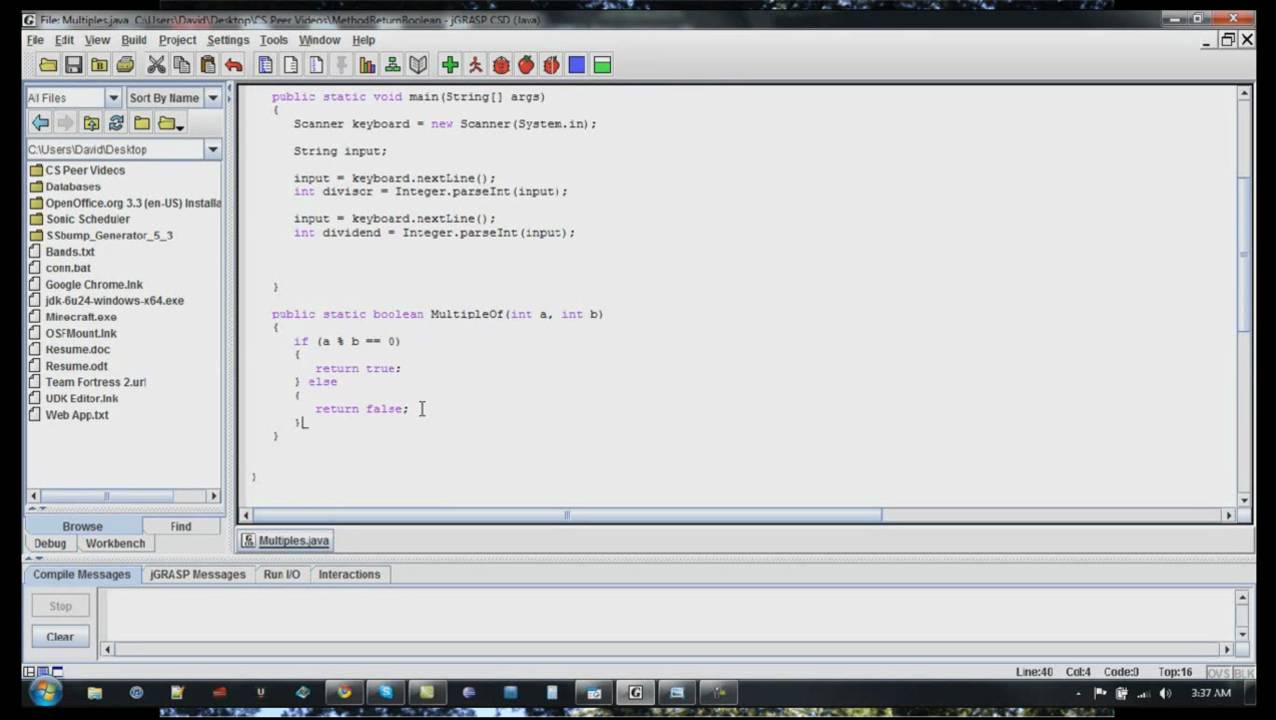 5-4 Returning a Boolean from a Method - Cheek