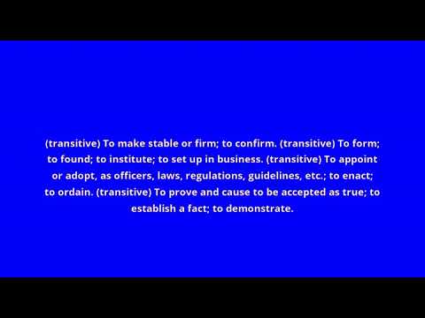 what is the meaning of establish