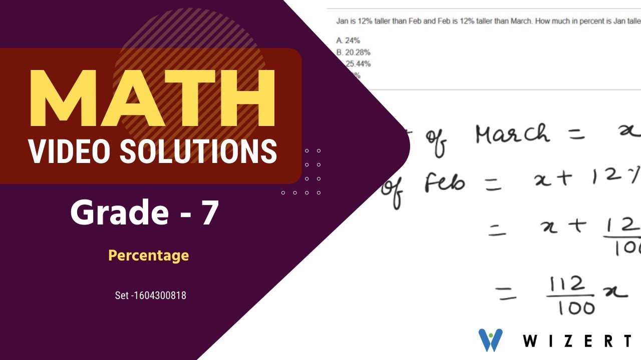 Grade 7 Mathematics Worksheets - Percentage worksheet pdfs for Grade 7 - Set 1604300818
