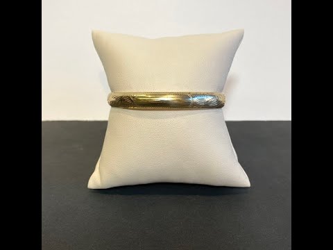 14K Yellow Gold Engraved Bangle