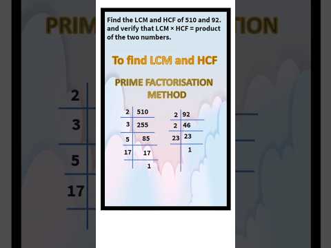HCF and LCM of 510 and 92#shorts#realnumbers #hcf_lcm
