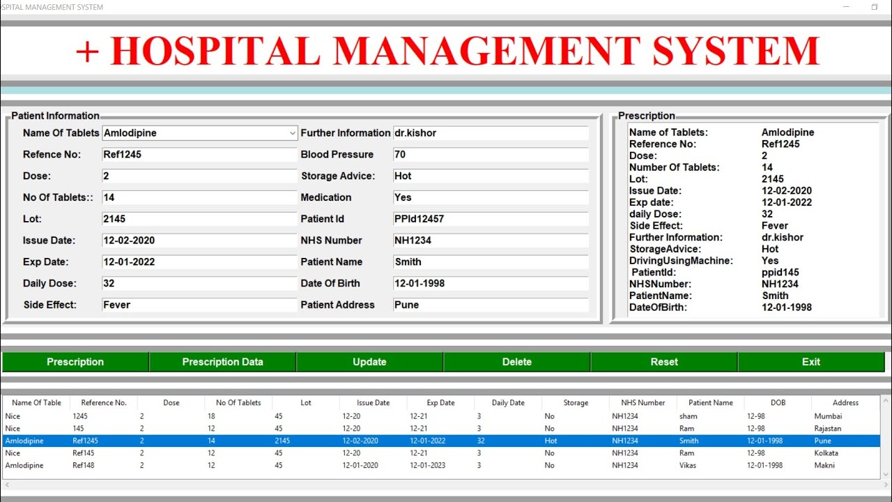 Hospital management system project in python with database | Mini project | Tkinter |#Hindi