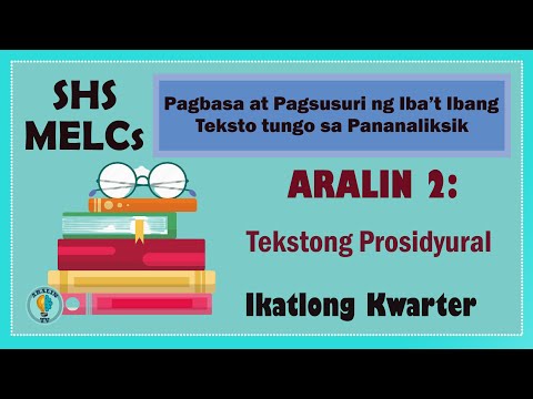 Aralin 2: Tekstong Prosidyural SHS Grade 11 MELCs (Ver.2)