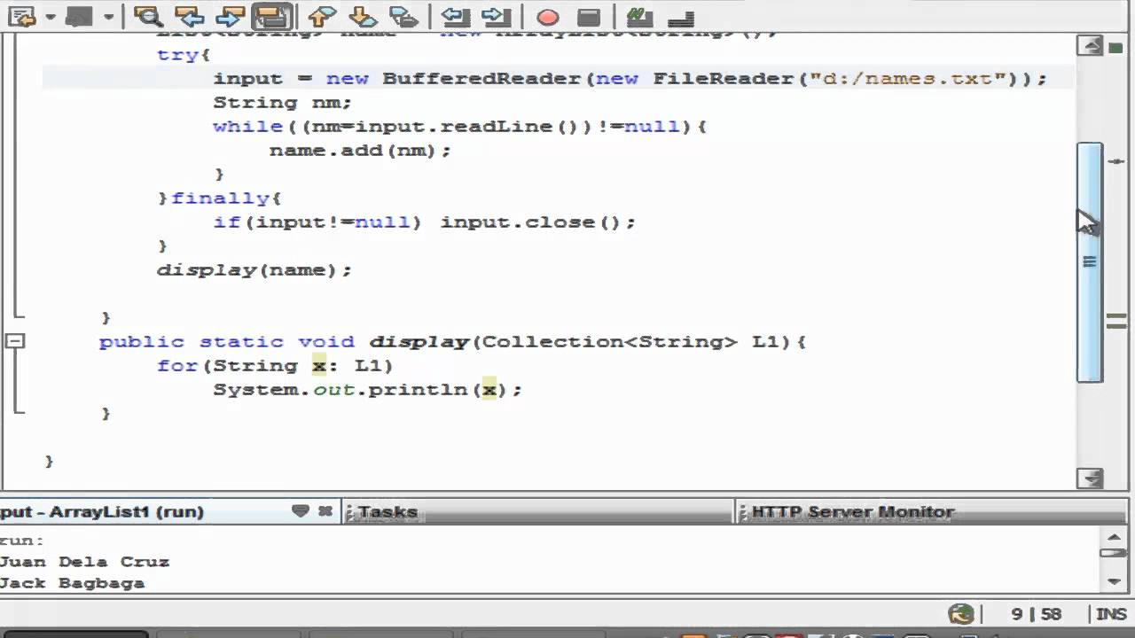 How to open a text file and save it in ArrayList using Java