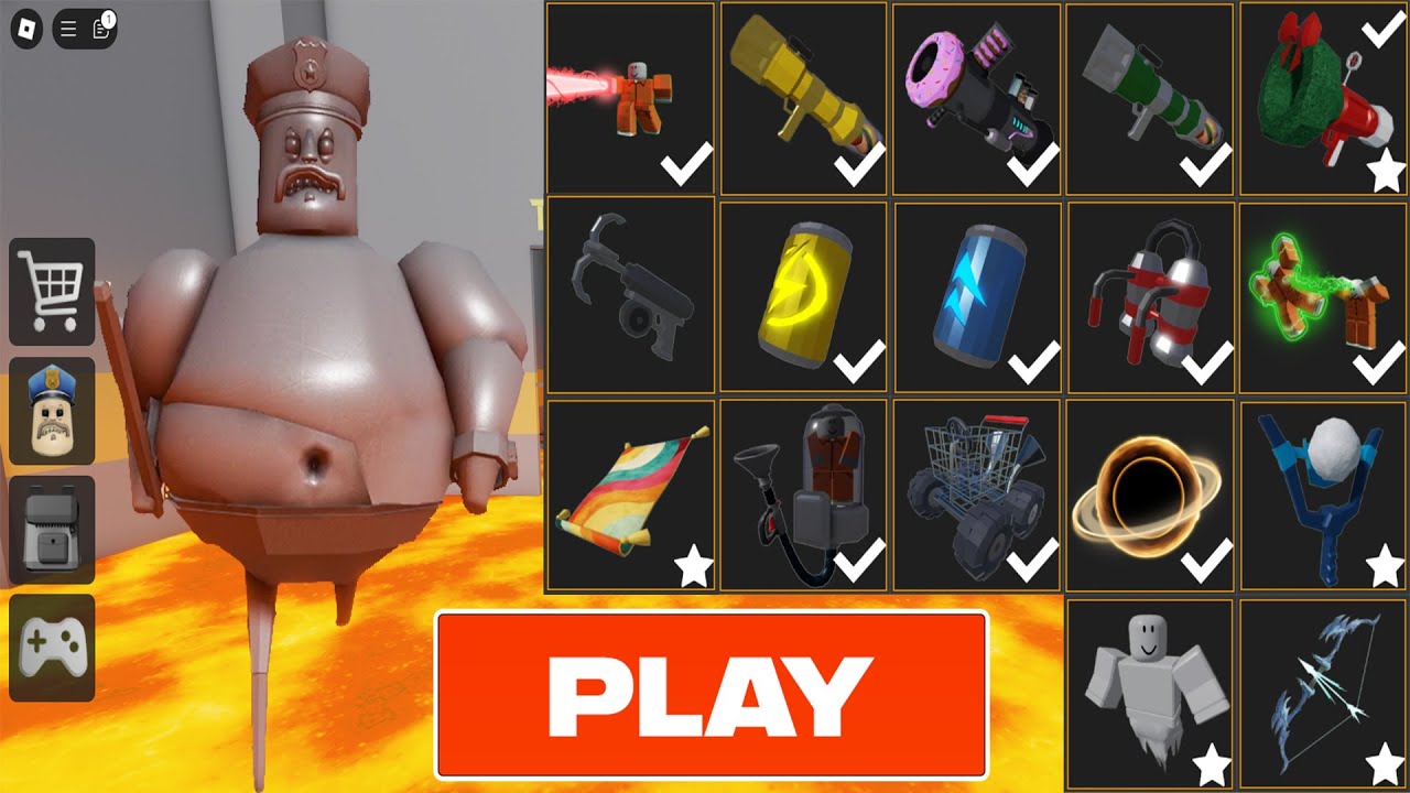 BARRY'S PRISON RUN! (OBBY) LAVA MODE Use All Items Roblox Update All Bosses Unlocked Gameplay