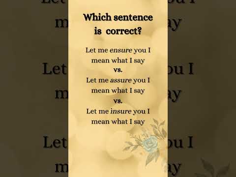 Commonly Confused Words. Assure vs Ensure vs Insure. #shorts #similarwords #differentmeaning