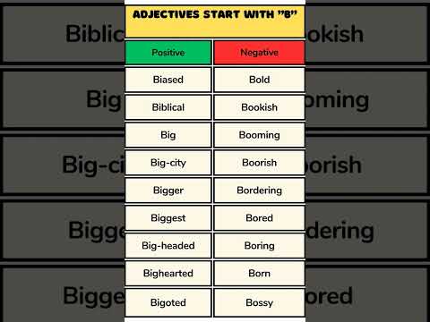 "Adjectives that start with B" #adjectives #shorts #viral