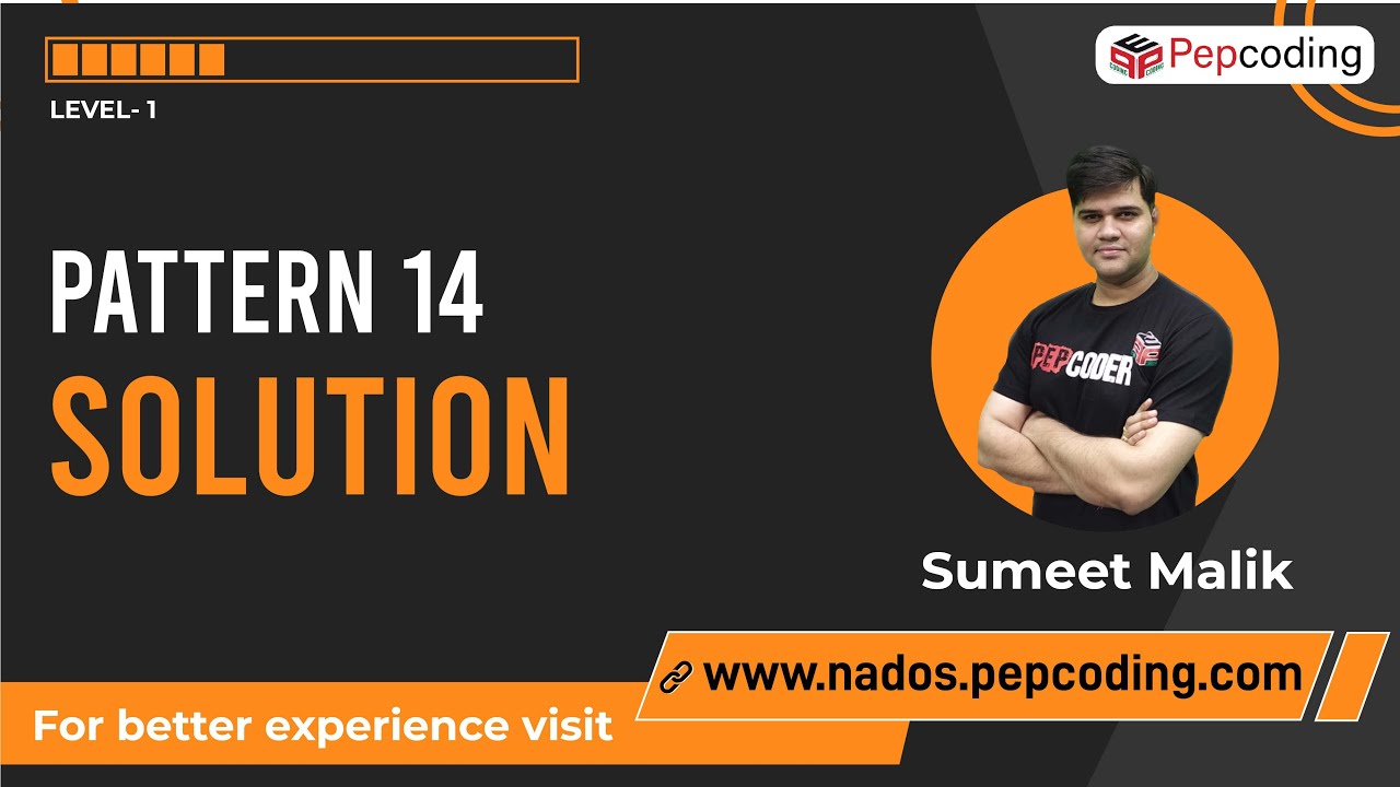 Pattern-14 | Solution | Java Foundation Course