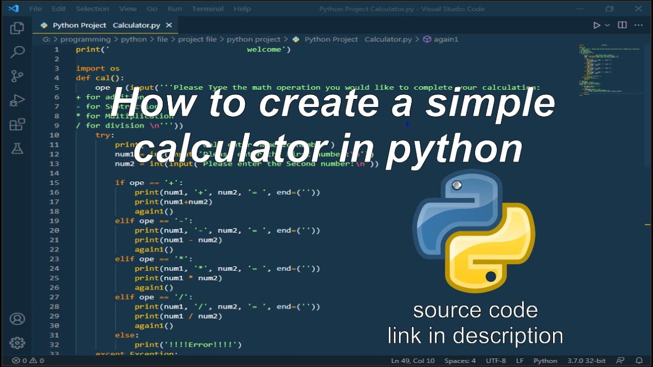 How to create a simple calculator in Python | python mini project