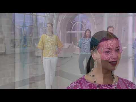 Bob Mackie Mix Floral Print Dolman Sleeve Knit Top on QVC