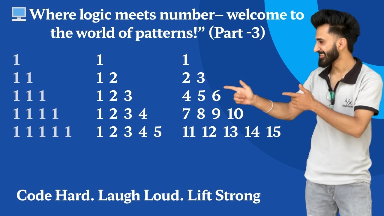 Java Pattern Programs | Number Patterns (Part-3)