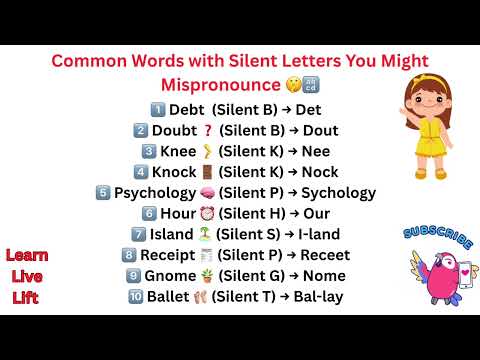 🔇Common Words with Silent Letters You Might MispronounceBy Learn Live Lift
