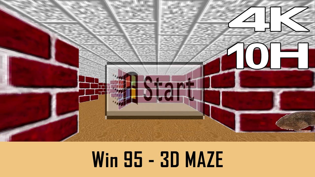 Windows 95 Screensaver - 3D Maze  - 10 HOURS NO LOOP (4K) NEW