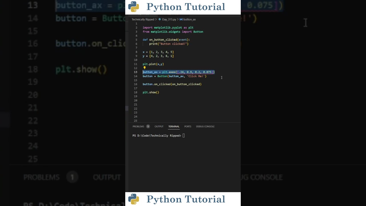Adding Buttons To Matplotlib Graphs | Python Tutorial