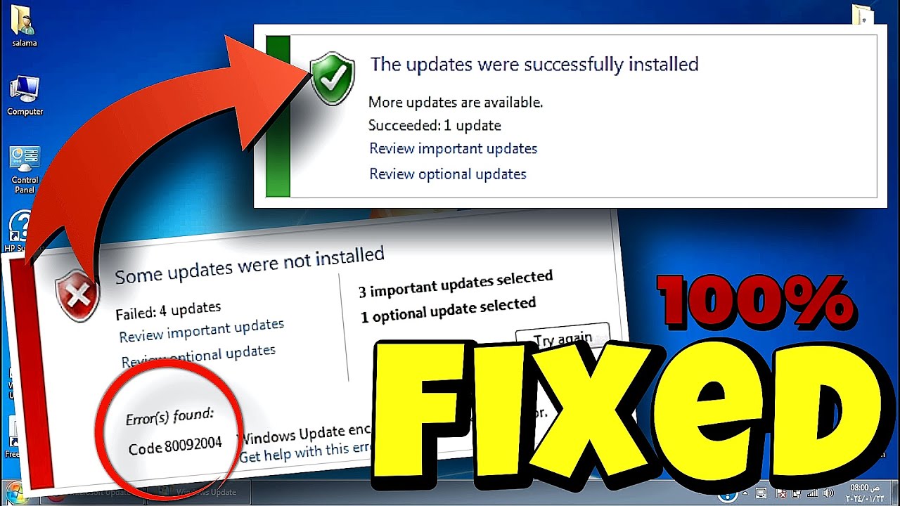 Fix Windows 7 Update Error 80092004 💯💯👍