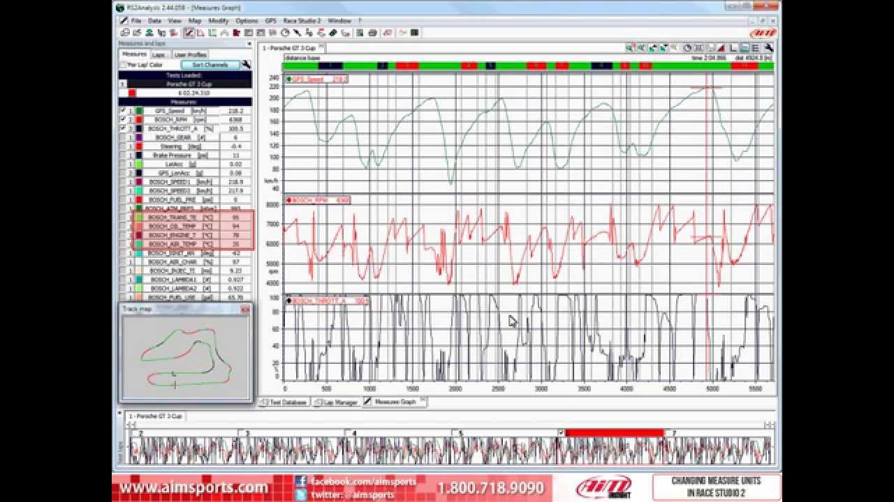 Changing Measure Units in Race Studio 2