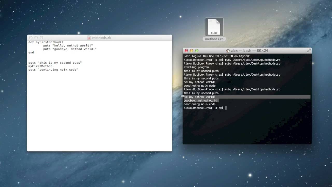 Ruby Tutorial 9 - Methods