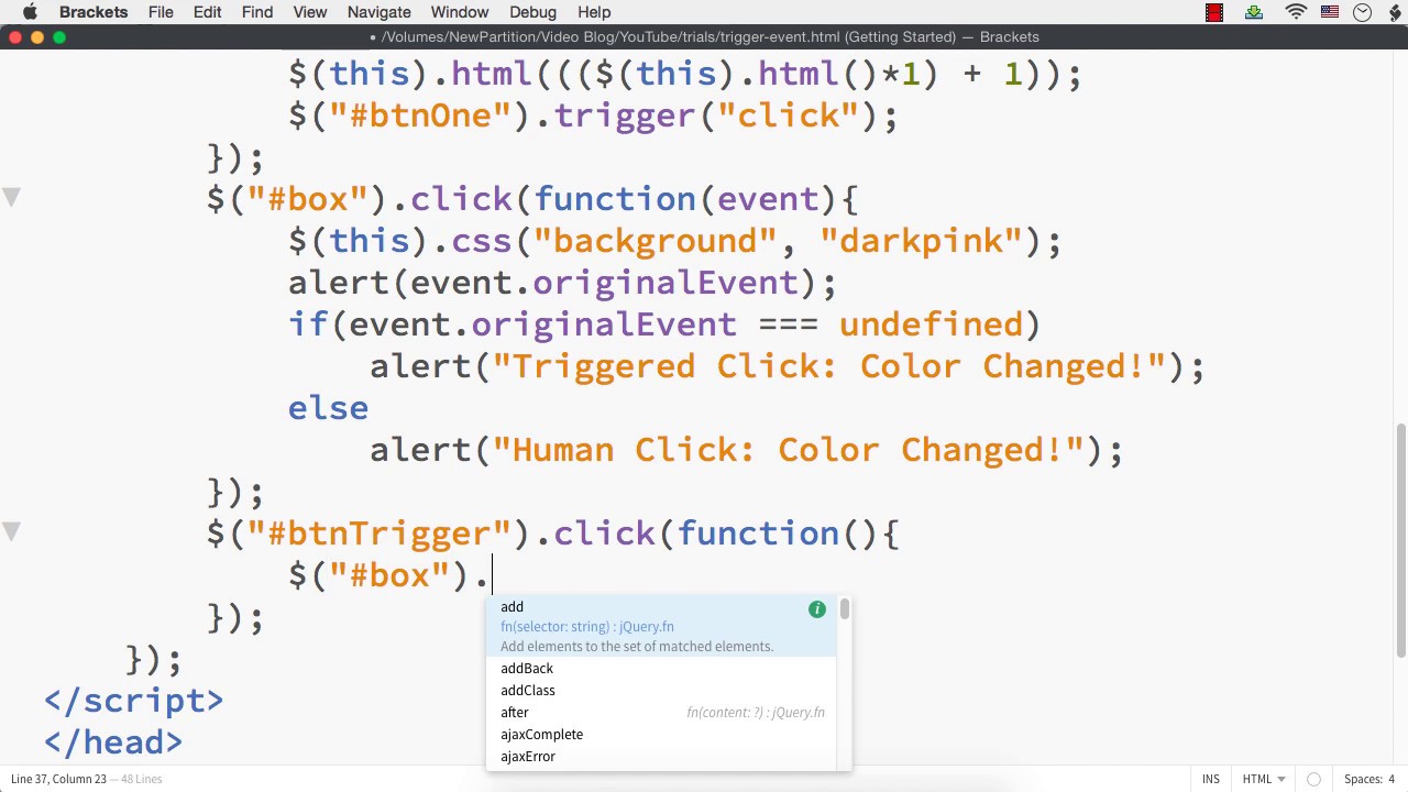 jQuery: How to Trigger an Event using trigger() Method in jQuery