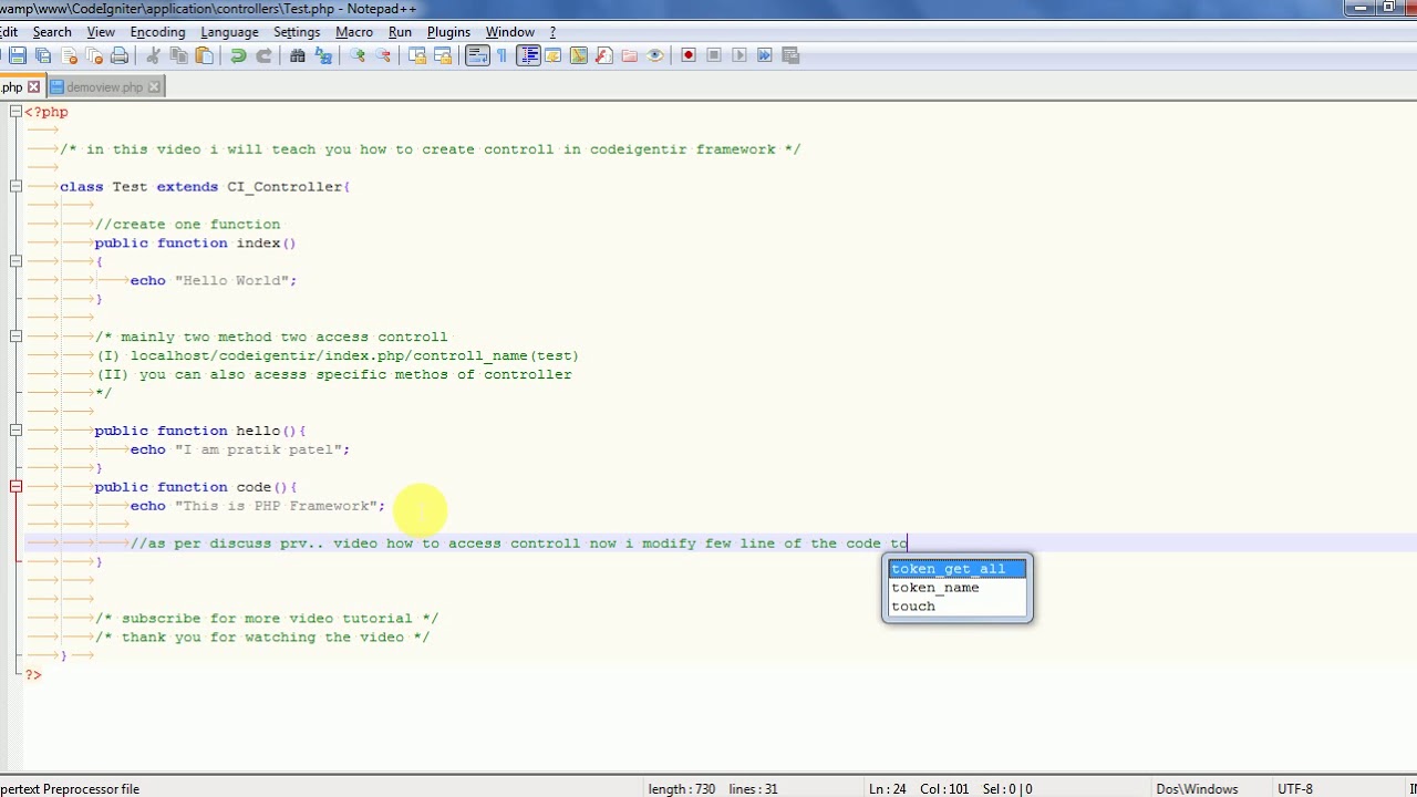 View in Codeigniter Framework