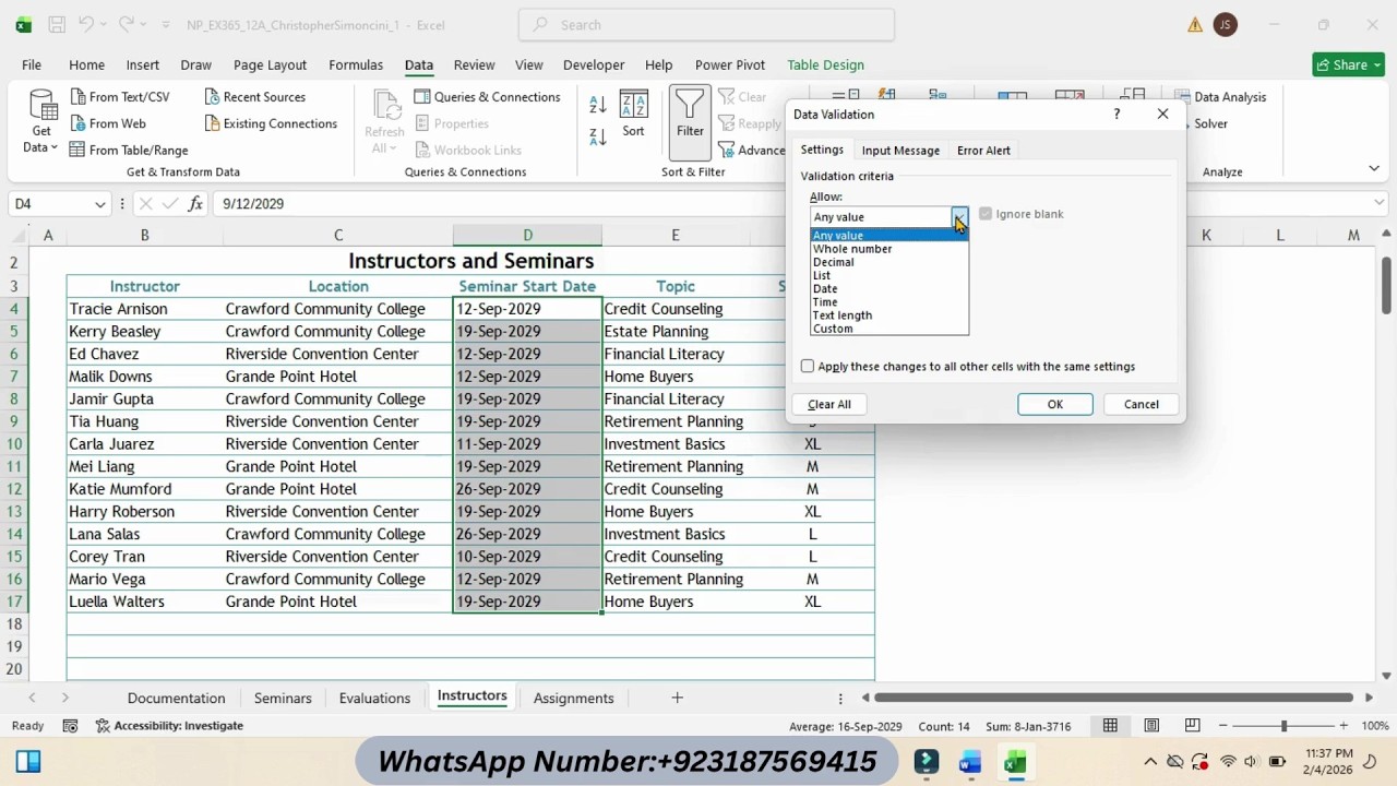New Perspectives Excel 365 Module 12 Sam Project A Crest Financial