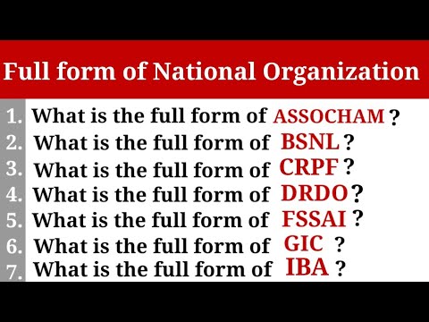 Full form of National Organization and | National organization | Indian Organization |