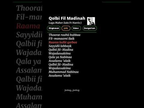 LIRIK LAGU QOLBI FIL MADINAH #liriklagu#music#shorts