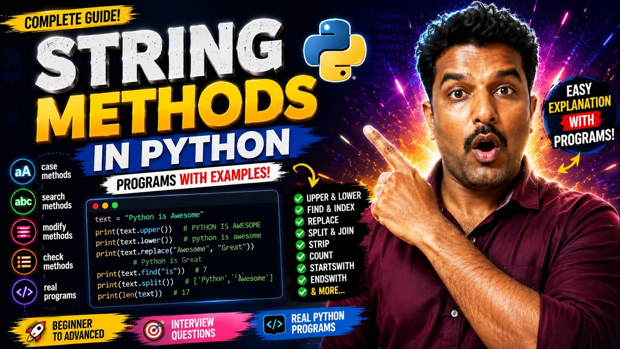 Python String Methods Tutorial in Telugu | Complete Guide for Beginners|Learn Python Fast |