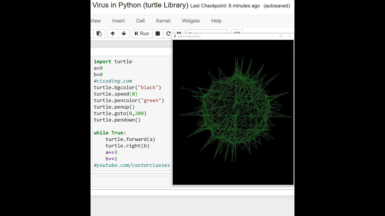 Virus in Python turtle Library