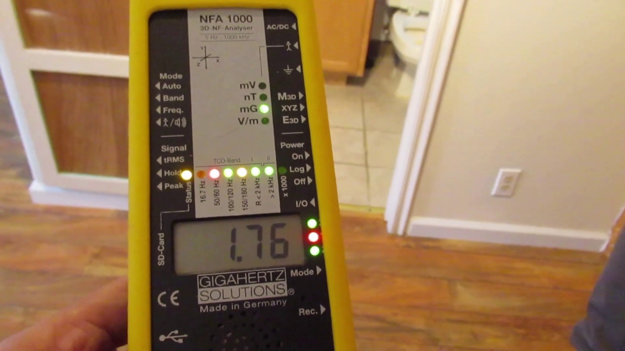 Detecting wire code errors with an  NFA1000 3-axis magnetic fields meter.