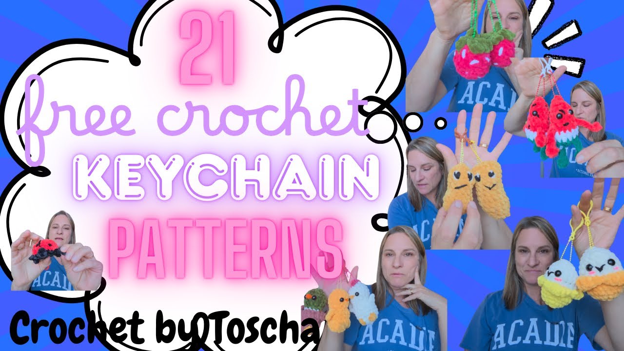 21 FREE Crochet Keychain Patterns PLUS display ideas!!