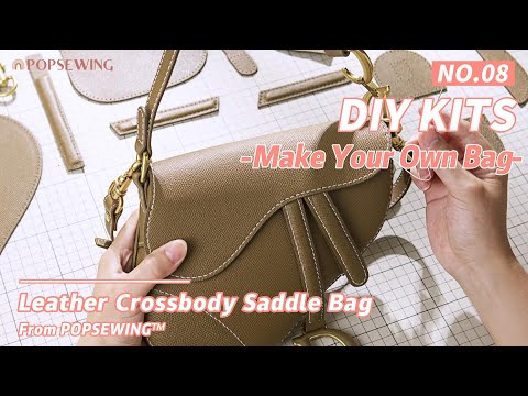 Crossbody Saddle Bag with Big D - Tan Leather DIY Saddle | POPSEWING™