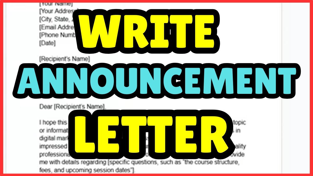 How to Write an Announcement Letter – Clear, Professional & Engaging Guide