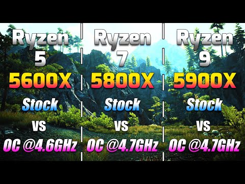 Ryzen 5 5600X Stock vs OC | Ryzen 7 5800X Stock vs OC | Ryzen 9 5900X Stock vs OC