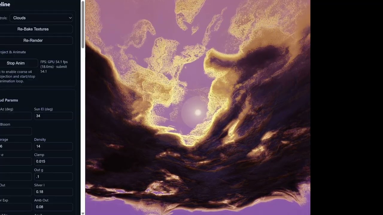 WebGPU clouds lighting progress 5/7