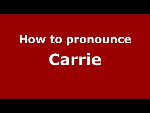 How to pronounce Carrie (French/France) - PronounceNames.com