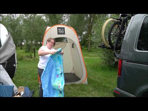 Equipping the Eriba Feeling (caravan) for off-grid: portable (emergency/ van/ camping) shower