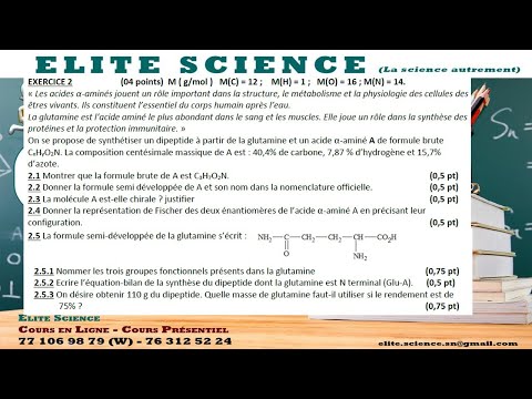 (TS2/PC) Suite BAC 2022 PC: Exo 2: ACIDES ALPHA AMINES