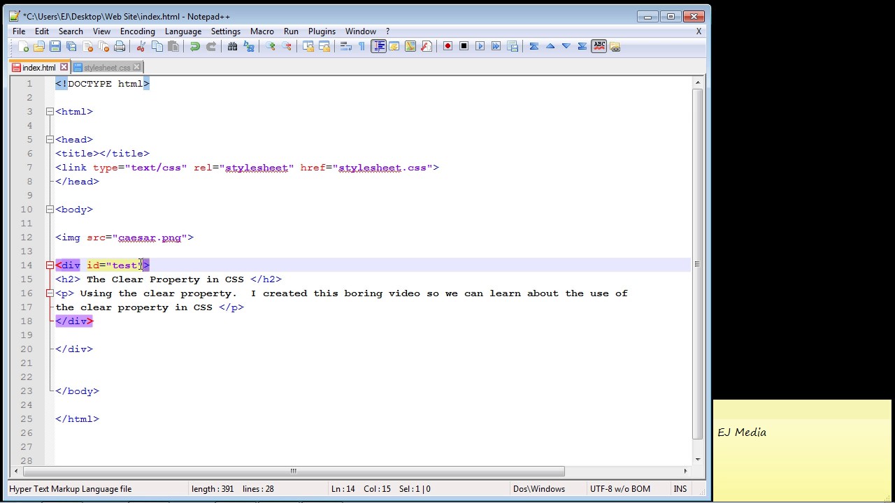 CSS Tutorial for Beginners - Clear property